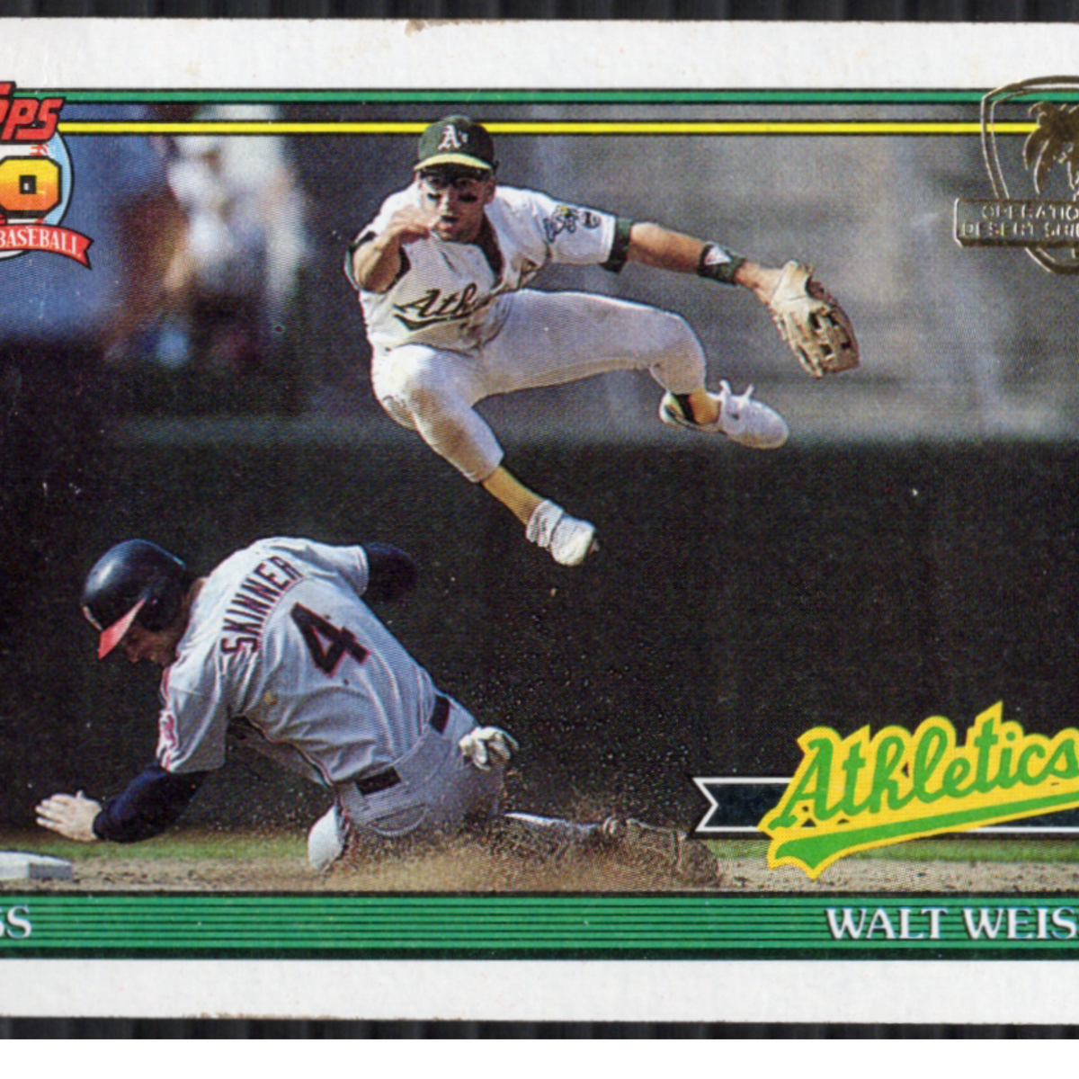 1991 Topps Desert Shield Walt Weiss #455 EX/EX+ Oakland Athletics ...