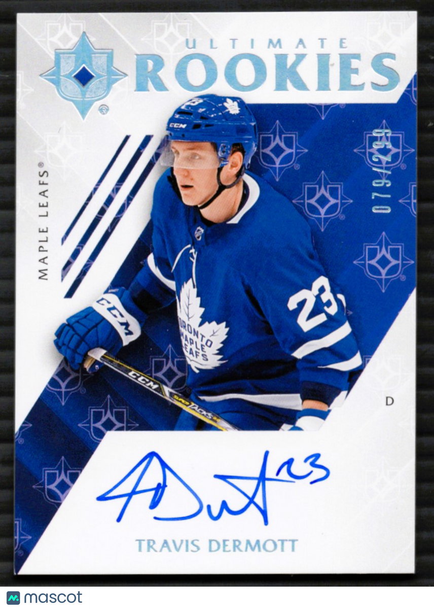 2018-19 UD Ultimate Collection Ultimate Rookies Travis Dermott #88 79 ...