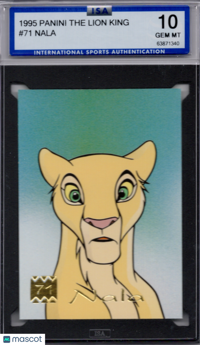 1995 Panini The Lion King Nala #71 ISA 10 GEM MINT – Collectaway