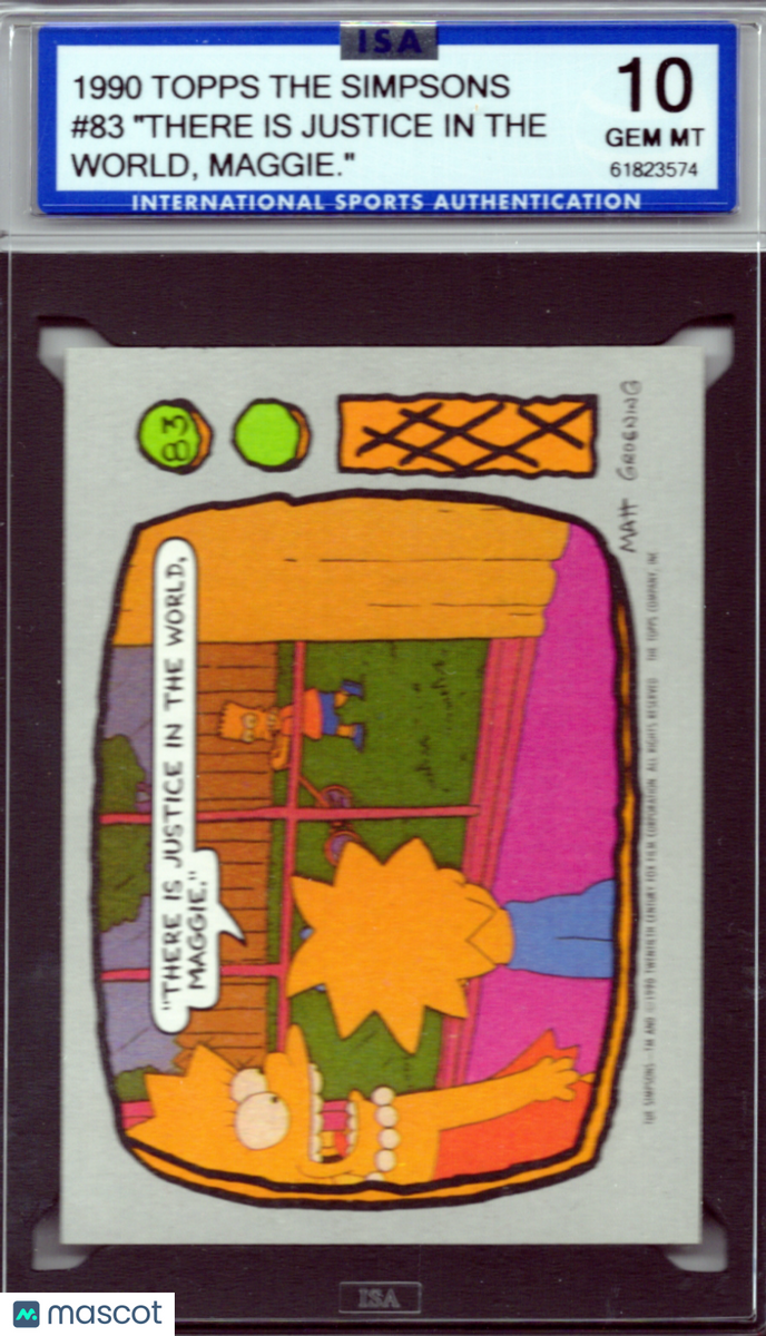1990 Topps The Simpsons "There Is Justice In The World, Maggie". #83 I ...