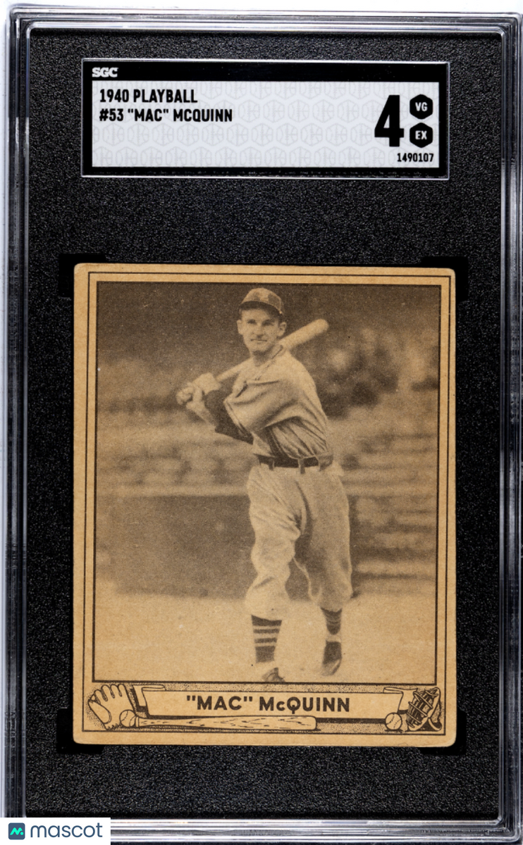 1940 Playball Mac Mcquinn #53St Louis Browns SGC 4 (A-5) – Collectaway
