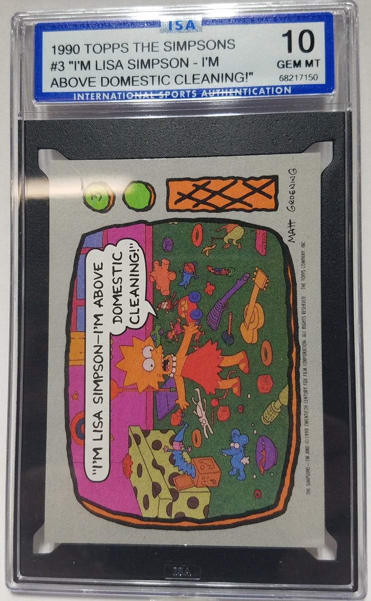 THE SIMPSONS 1990 Topps ISA GRADED 10 #3 Lisa Simpson RARE – Collectaway